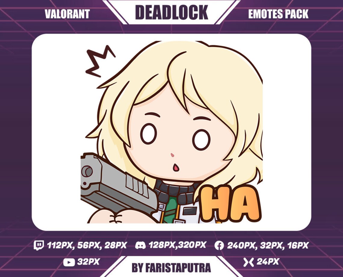 Deadlock Valorant Twitch Emotes Chibi Deadlock Valorant - Etsy