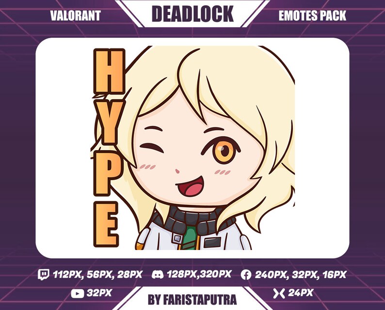 Deadlock Valorant Twitch Emotes, Chibi Deadlock Valorant Twitch Emotes ...