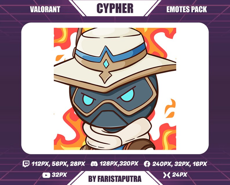 Chibi Cypher Valorant Twitch Emotes: Anime Discord Emoji (digital ...