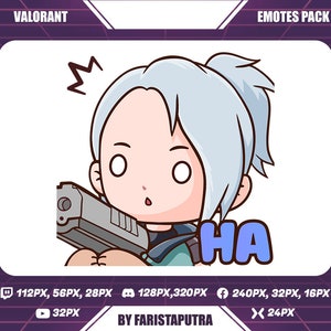 Jett Valorant Twitch Emotes, Chibi Jett Valorant Twitch Emotes, Cute ...