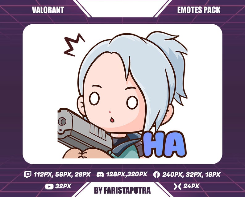 Jett Valorant Twitch Emotes, Chibi Jett Valorant Twitch Emotes, Cute ...