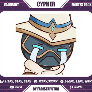 Chibi Cypher Valorant Twitch Emotes: Anime Discord Emoji (digital ...