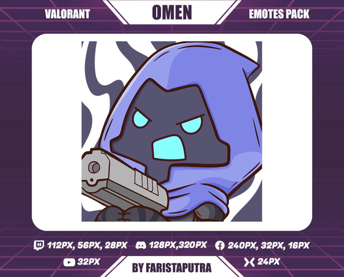 Omen Valorant Twitch Emotes, Chibi Omen Valorant Twitch Emotes, Cute ...