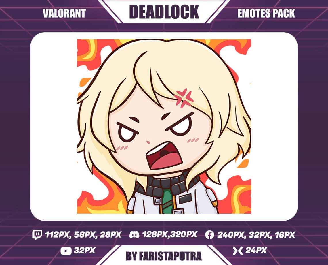 Deadlock Valorant Twitch Emotes Chibi Deadlock Valorant - Etsy