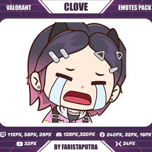 Clove Valorant Twitch Emotes, Chibi Clove Valorant Twitch Emotes, Cute ...
