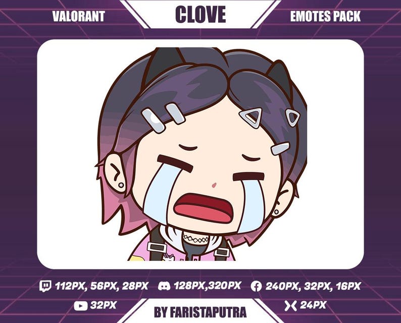 Clove Valorant Twitch Emotes, Chibi Clove Valorant Twitch Emotes, Cute ...