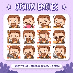 Custom Twitch Emotes | Twitch Emoji for Streamer | Youtube, Twitch ...