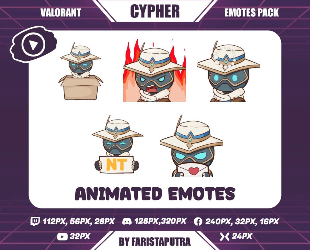 Cypher Valorant Animated Twitch Emotes, Chibi Animated Cypher Valorant ...