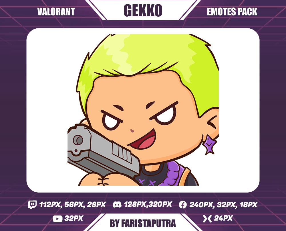 Gekko Valorant Chibi Emotes: Twitch/discord Emoji (PNG Files) - Etsy