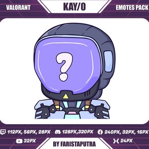 Kay/o Valorant Twitch Emotes, Chibi Kay/o Valorant Twitch Emotes, Cute ...
