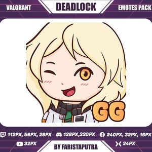 Deadlock Valorant Twitch Emotes, Chibi Deadlock Valorant Twitch Emotes ...