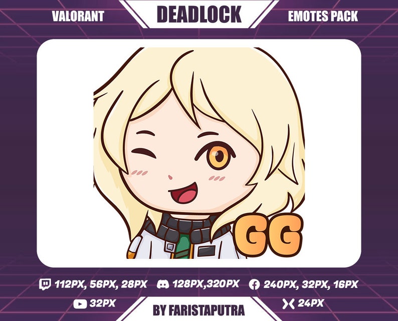 Deadlock Valorant Twitch Emotes, Chibi Deadlock Valorant Twitch Emotes ...