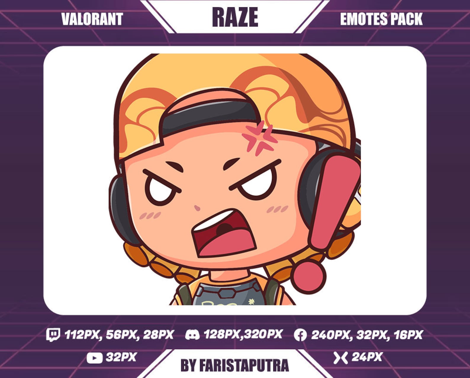 Chibi Raze Valorant Twitch Emotes, Anime Discord Emoji (PNG Files) - Etsy