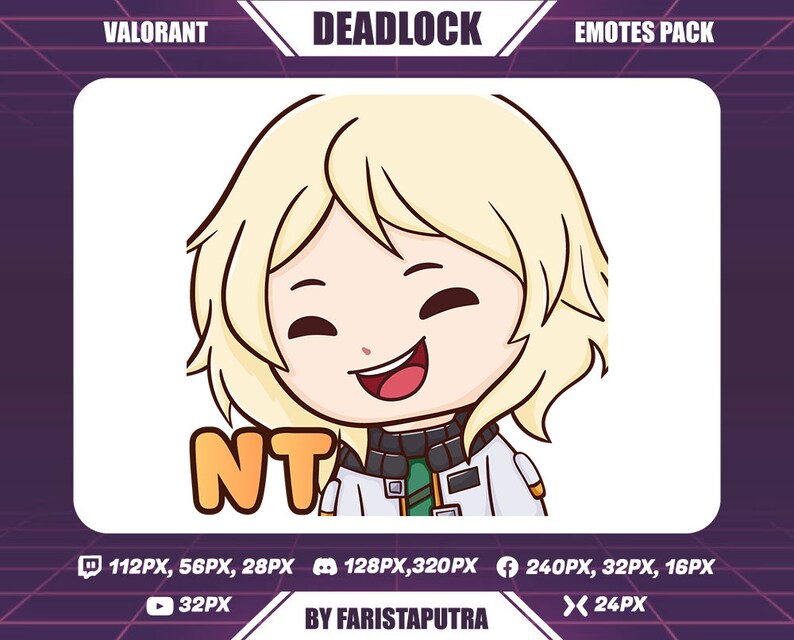 Deadlock Valorant Chibi Twitch Emotes: Anime Emoji (PNG Files) - Etsy