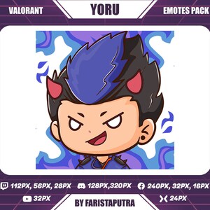Yoru Valorant Chibi Twitch Emotes: Anime Discord Emoji (digital ...