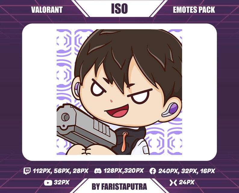 Iso Valorant Chibi Twitch Emotes, Anime Discord Emoji (PNG Files) - Etsy