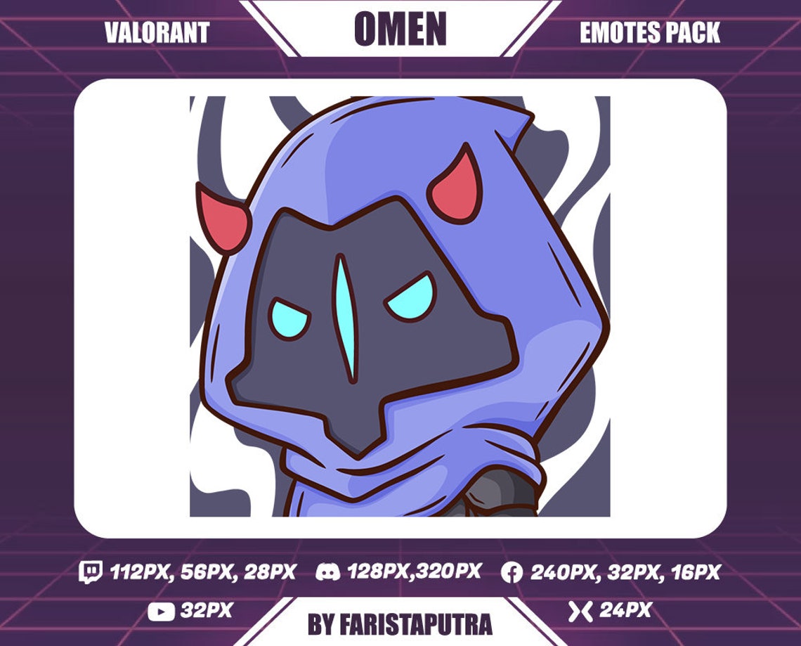 Omen Valorant Twitch Emotes, Chibi Omen Valorant Twitch Emotes, Cute ...