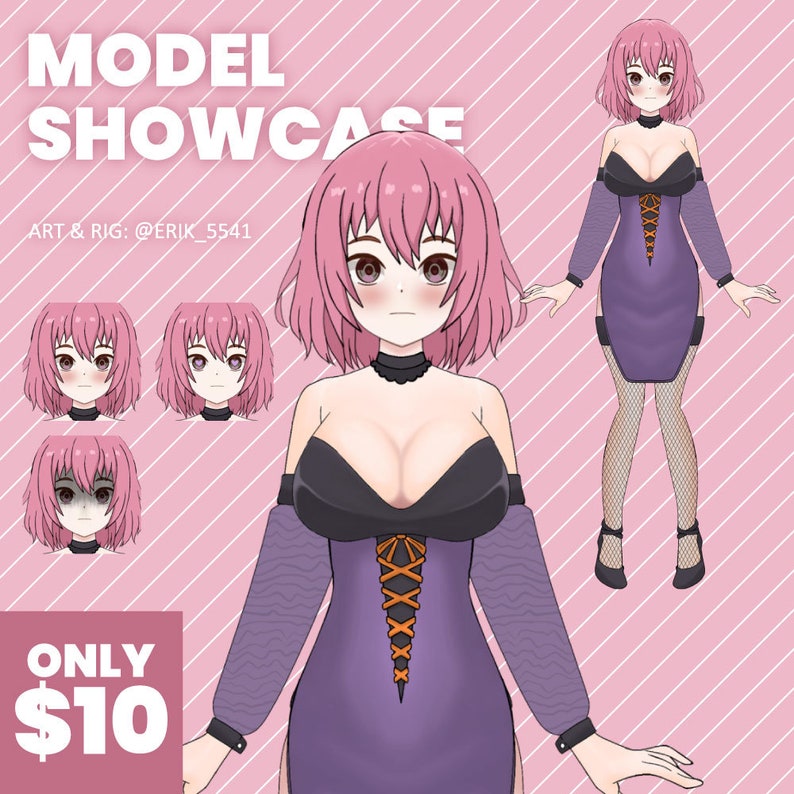 Sakura Cute Girl Live2d Vtuber Model for Commercial Use | Premade Vtuber Model | Live2d Model ...