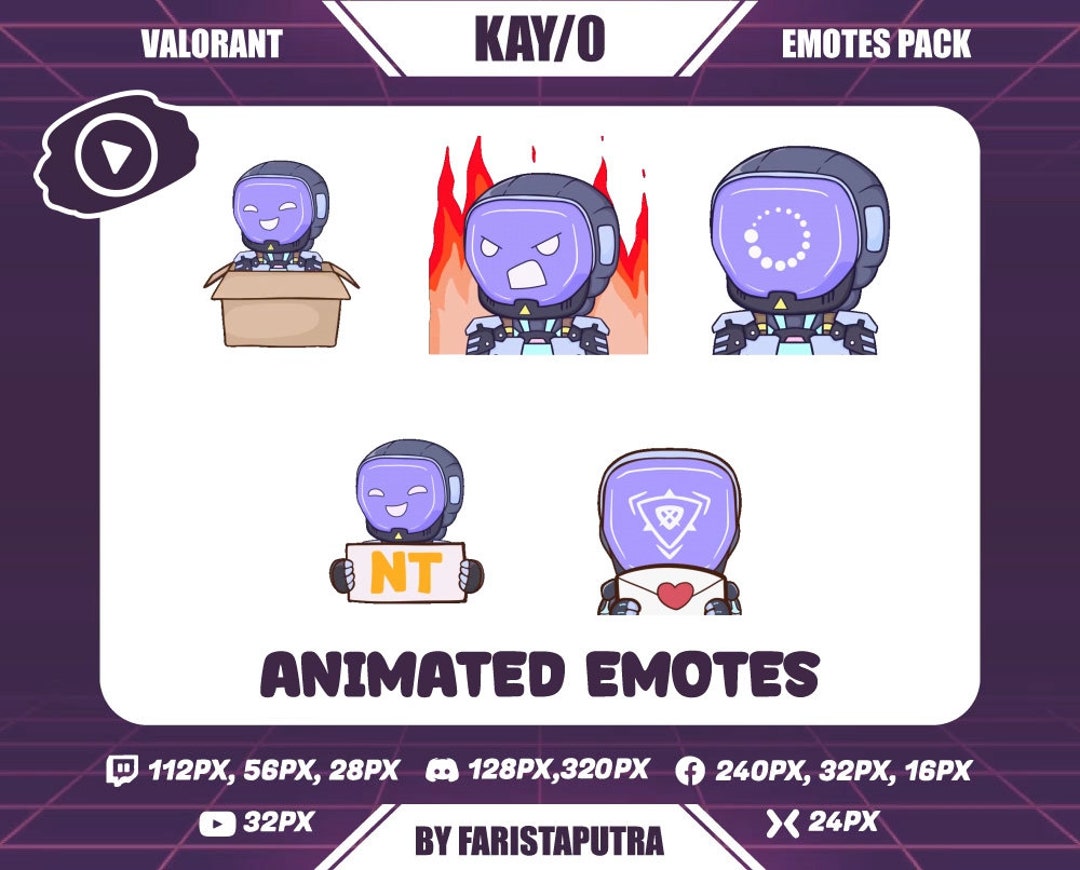 Kay/o Valorant Animated Twitch Emotes, Chibi Animated Kay/o Valorant ...