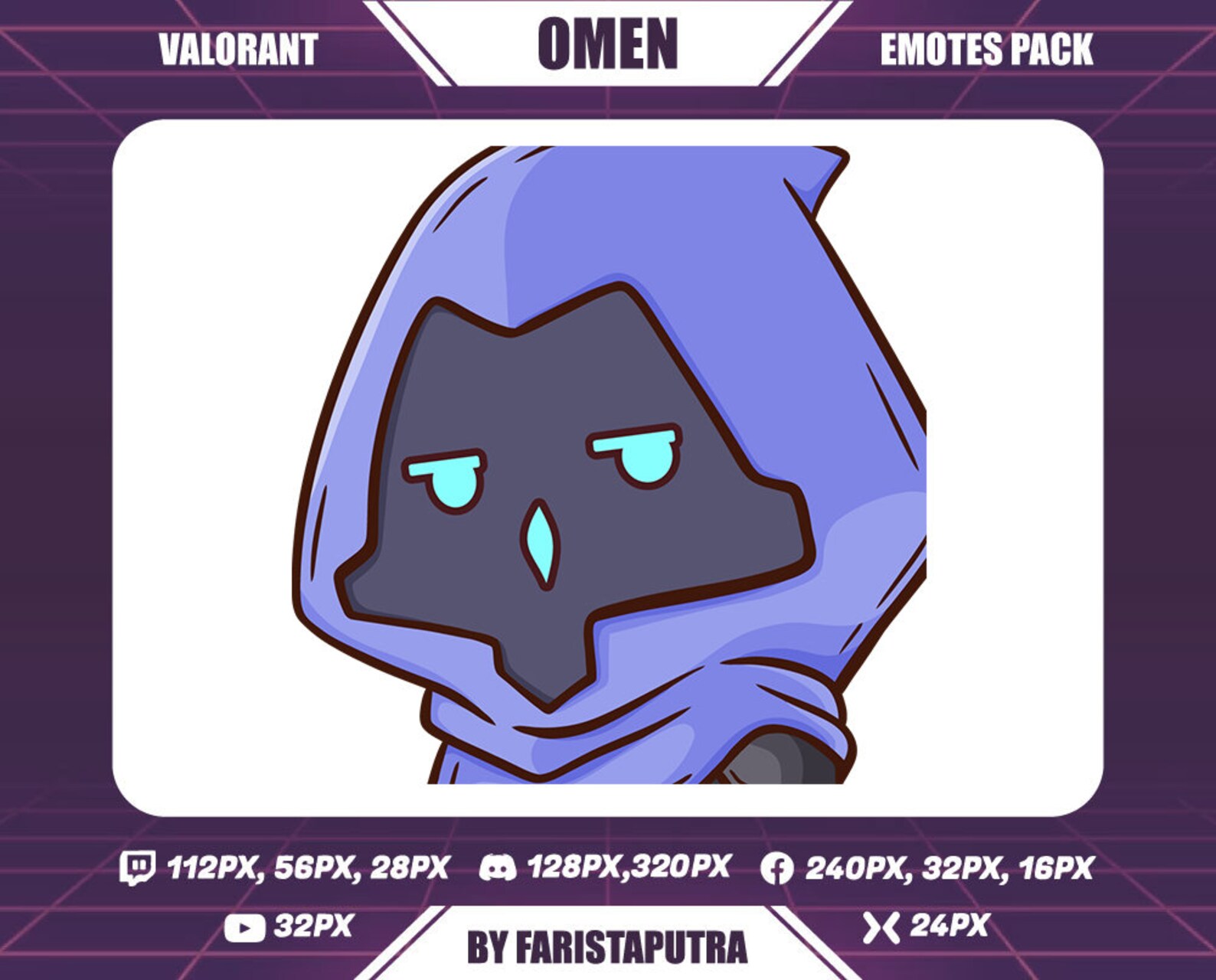 Omen Valorant Twitch Emotes, Chibi Omen Valorant Twitch Emotes, Cute ...