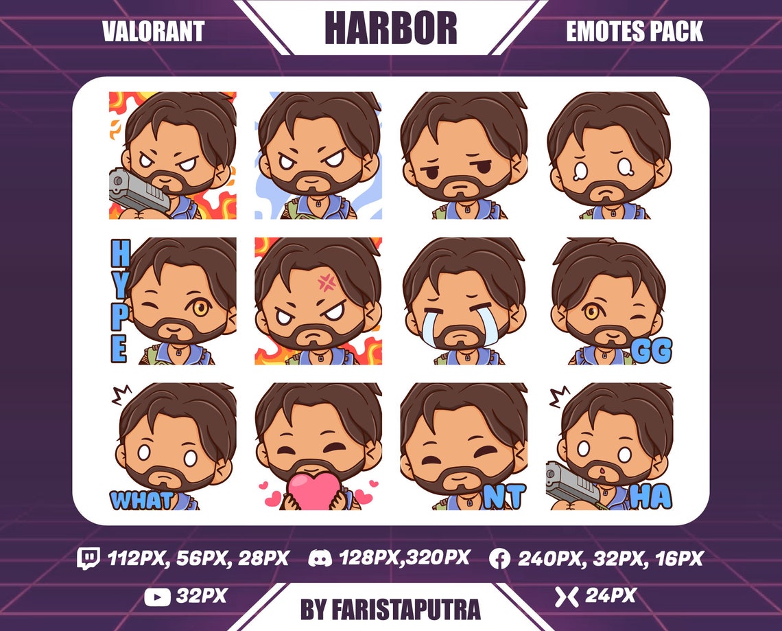 Harbor Valorant Twitch Emotes Chibi Harbor Valorant Twitch - Etsy