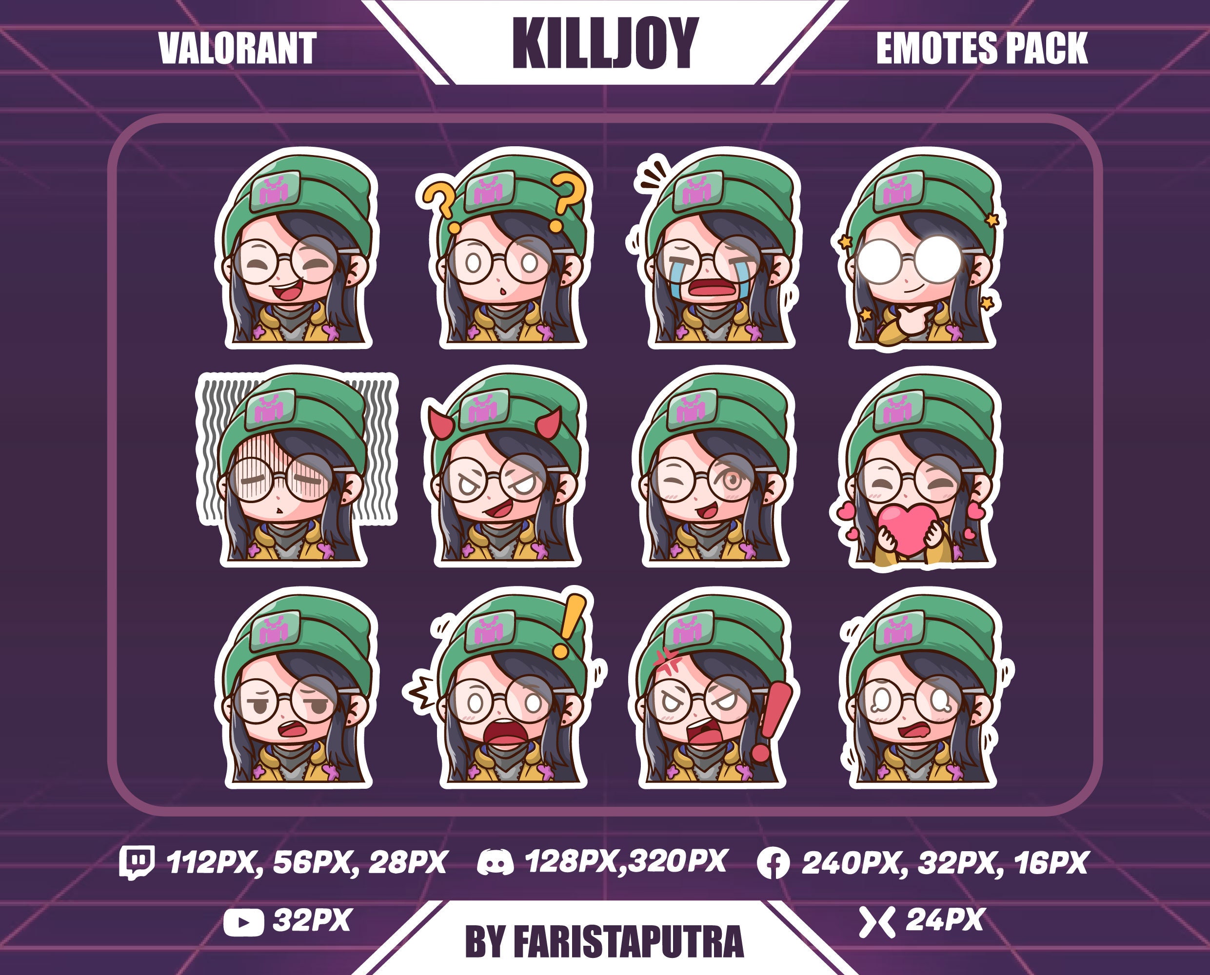 Chibi Killjoy Valorant Twitch Emotes: Anime Discord Emoji - Etsy