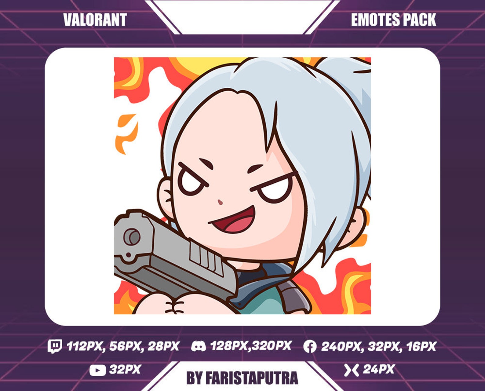Jett Valorant Twitch Emotes, Chibi Jett Valorant Twitch Emotes, Cute ...