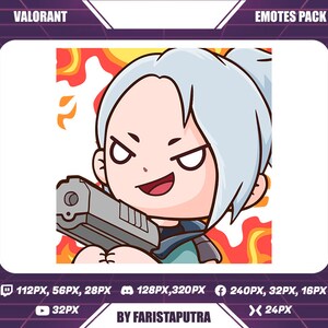Jett Valorant Twitch Emotes, Chibi Jett Valorant Twitch Emotes, Cute ...