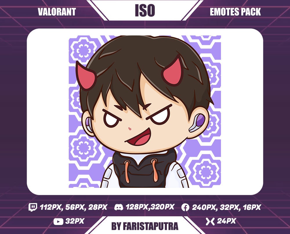 Iso Valorant Chibi Twitch Emotes, Anime Discord Emoji (PNG Files) - Etsy