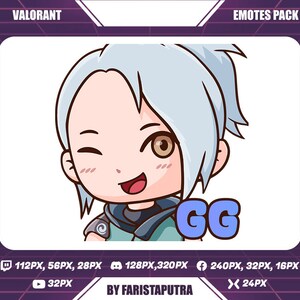 Jett Valorant Twitch Emotes, Chibi Jett Valorant Twitch Emotes, Cute ...