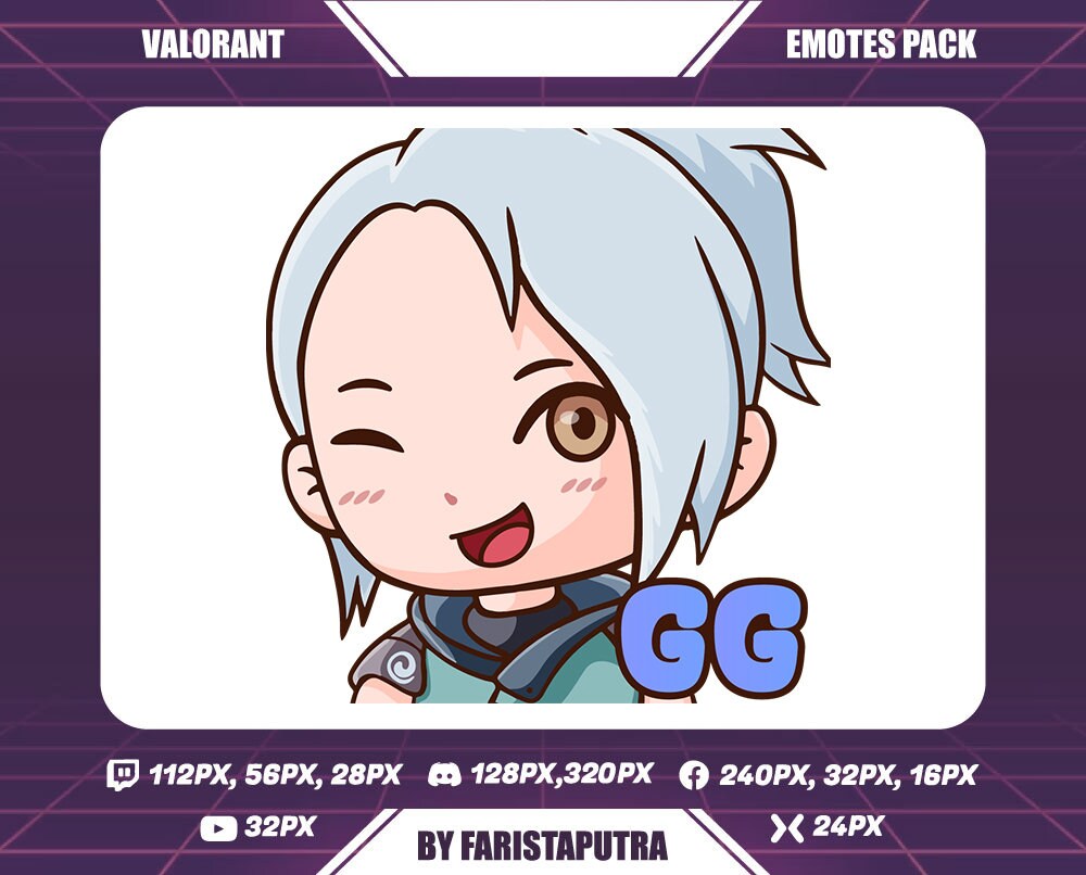 Jett Valorant Twitch Emotes, Chibi Jett Valorant Twitch Emotes, Cute ...