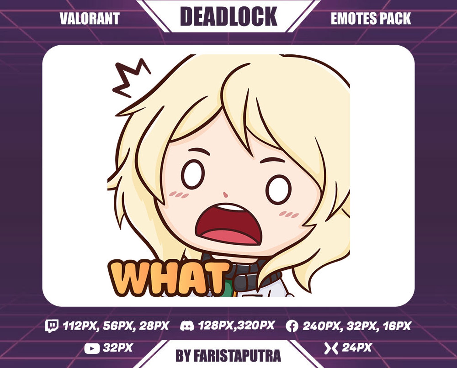 Deadlock Valorant Twitch Emotes, Chibi Deadlock Valorant Twitch Emotes ...