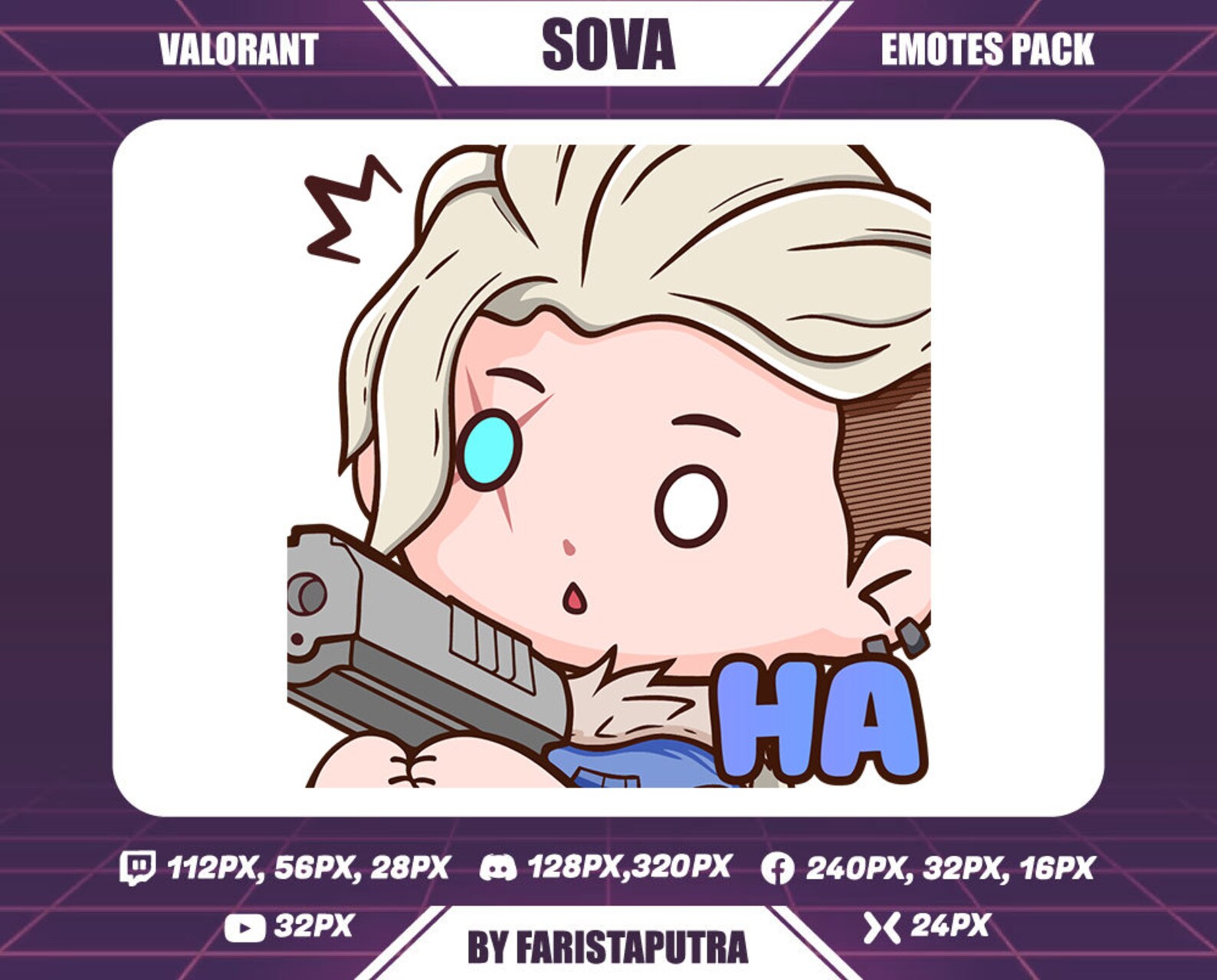 Sova Valorant Twitch Emotes, Chibi Sova Valorant Twitch Emotes, Cute ...