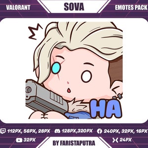 Chibi Sova Valorant Twitch Emotes: Anime Discord Emoji (digital ...
