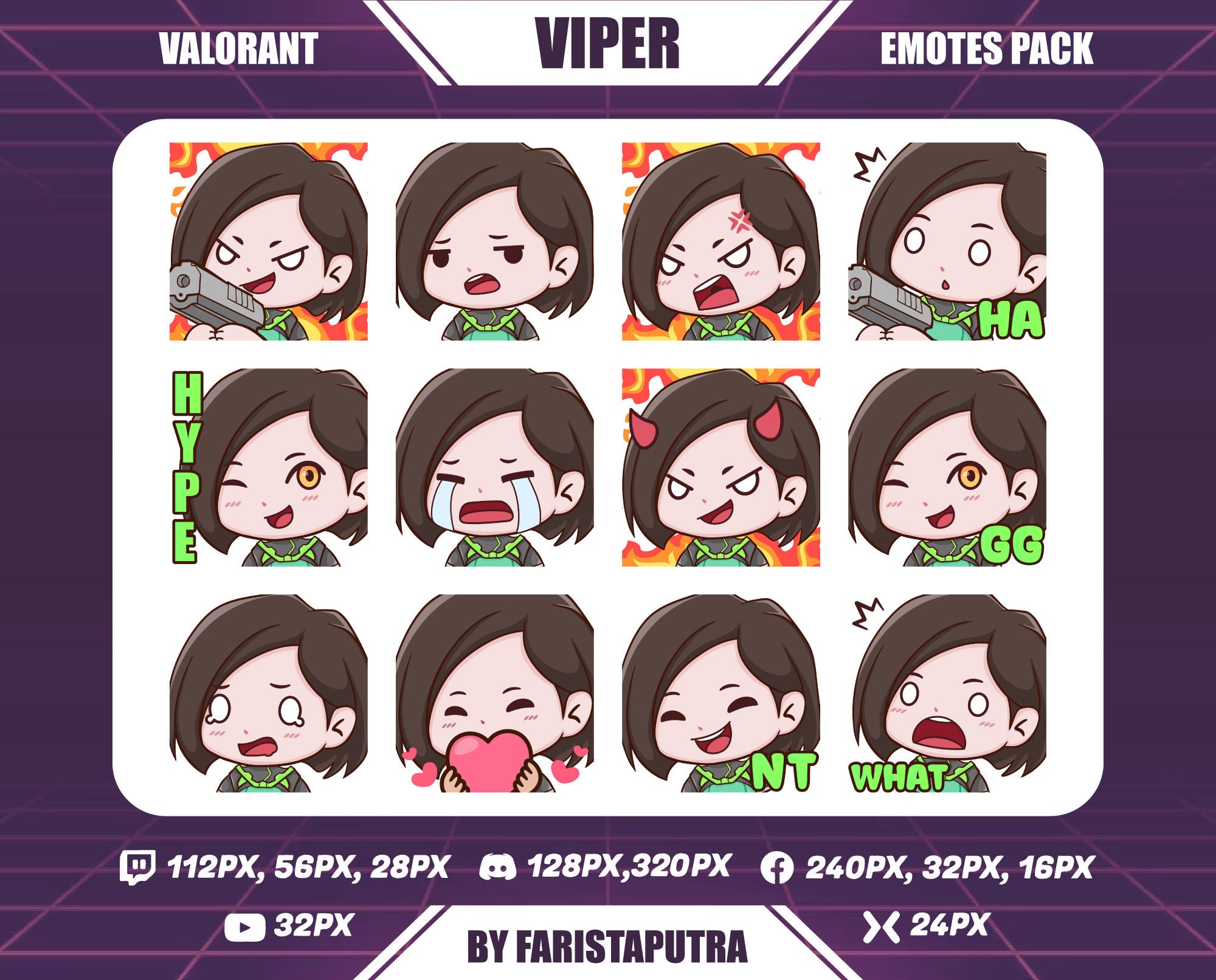 Viper Valorant Twitch Emotes Chibi Viper Valorant Twitch - Etsy