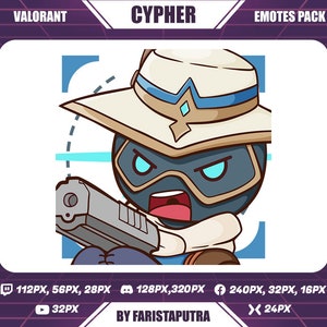 Cypher Valorant Twitch Emotes, Chibi Cypher Valorant Twitch Emotes ...