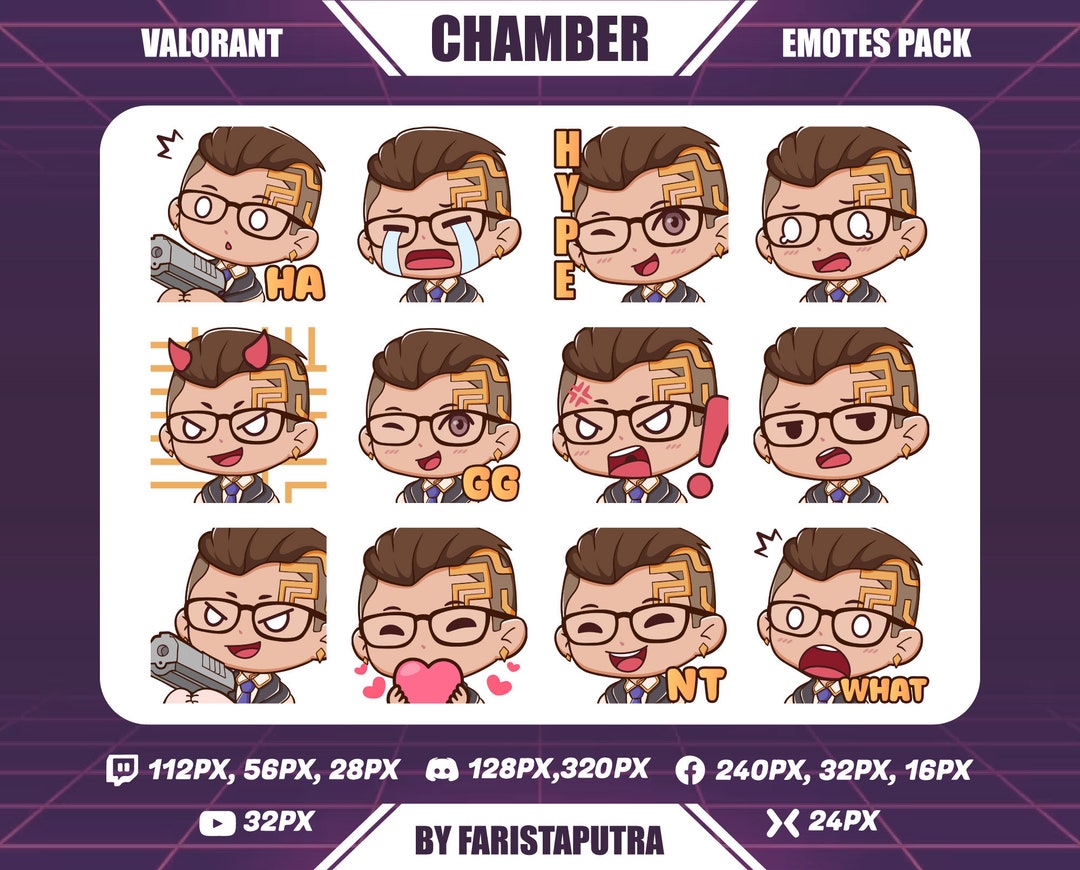 Chibi Chamber Valorant Twitch Emotes, Anime Emoji (digital Download) - Etsy