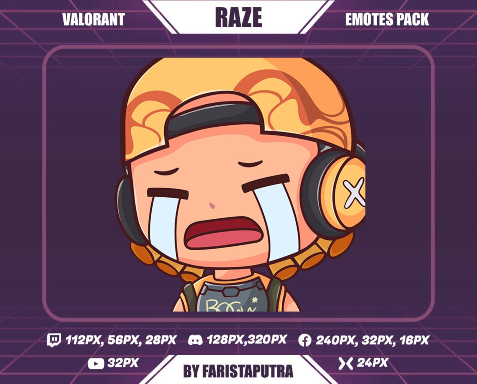 Raze Valorant Twitch Emotes Chibi Raze Valorant Twitch - Etsy