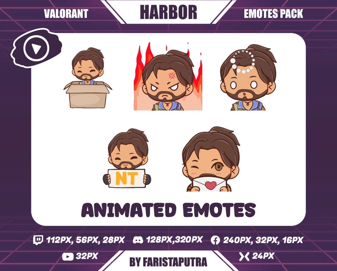 Harbor Valorant Animated Twitch Emotes: Chibi Anime Emoji (GIF) - Etsy