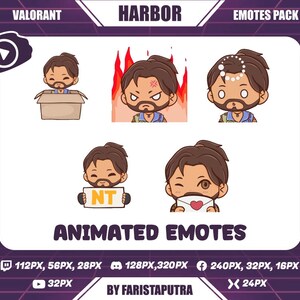 Harbor Valorant Animated Twitch Emotes: Chibi Anime Emoji (GIF) - Etsy