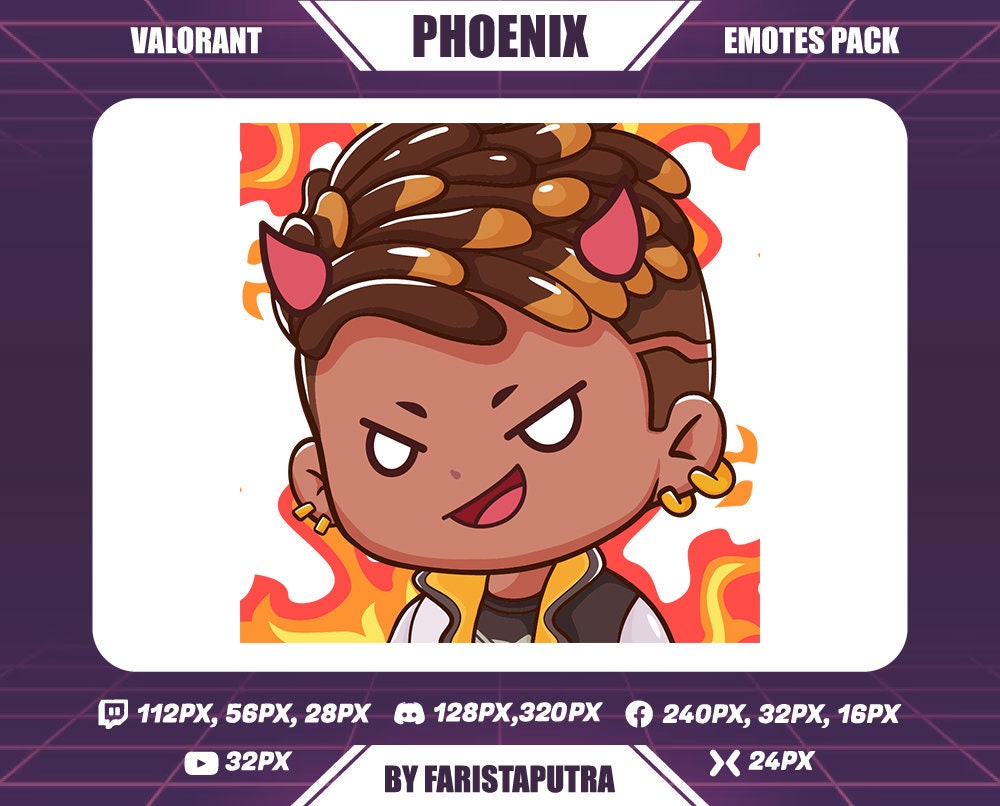 Phoenix Valorant Twitch Emotes, Chibi Phoenix Valorant Twitch Emotes ...