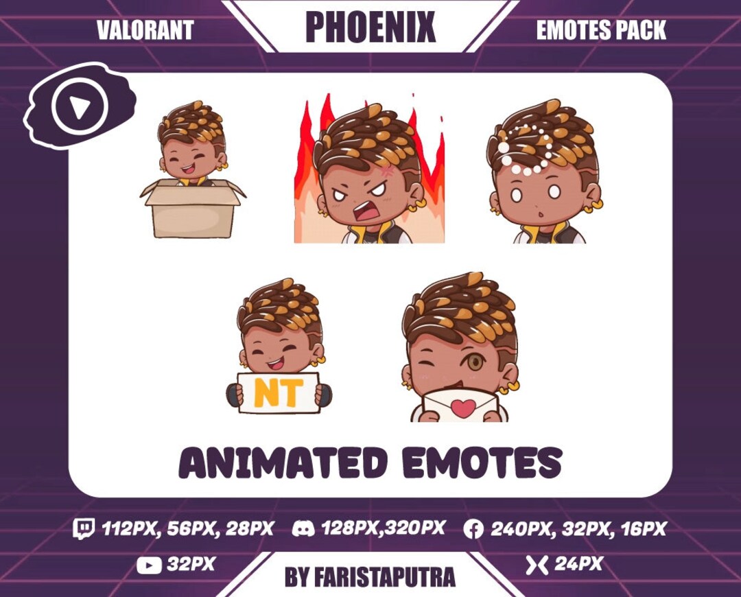 Phoenix Valorant Animated Twitch Emotes, Chibi Animated Phoenix ...