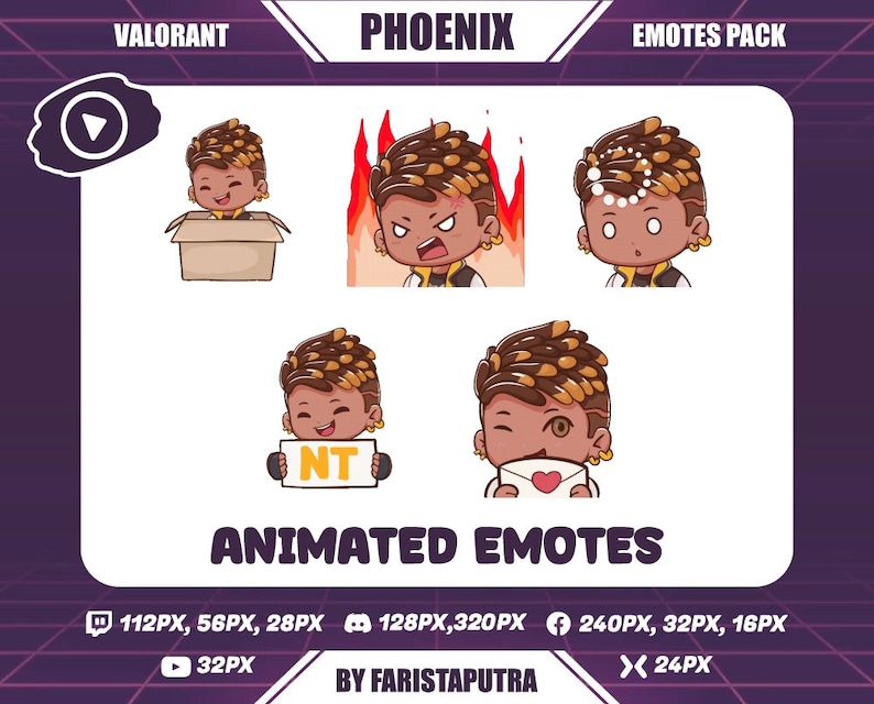 Phoenix Valorant Animated Twitch Emotes, Chibi Animated Phoenix ...