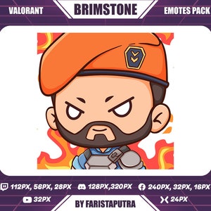 Brimstone Valorant Twitch Emotes, Chibi Brimstone Valorant Twitch ...