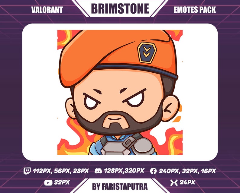 Chibi Brimstone Valorant Twitch Emotes, Anime Emoji (PNG Files) - Etsy