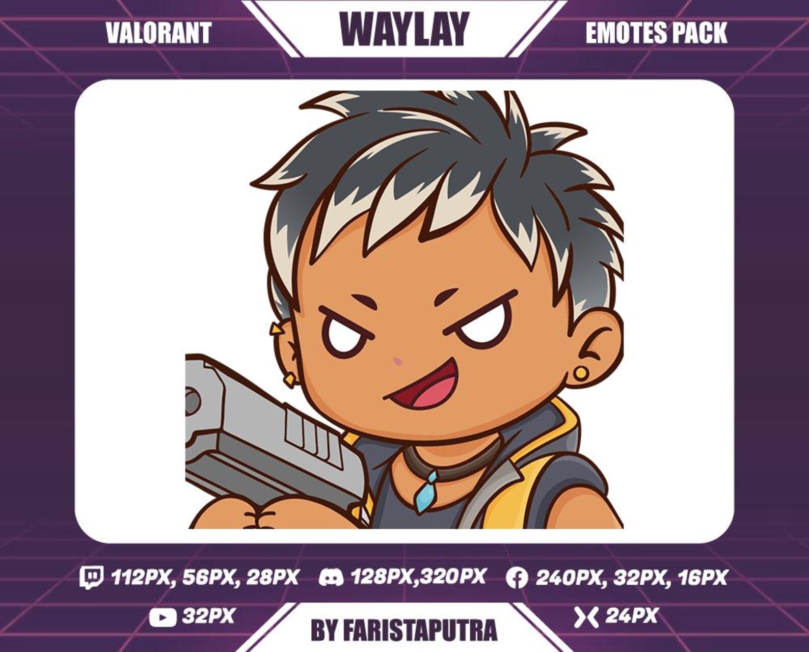 Waylay Valorant Chibi Twitch Emotes: Discord Emoji (PNG Files) - Etsy