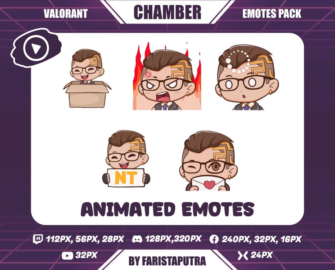 Chamber Valorant Animated Twitch Emotes: Chibi Anime Emotes - Etsy