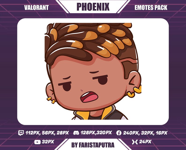 Phoenix Valorant Twitch Emotes, Chibi Phoenix Valorant Twitch Emotes ...