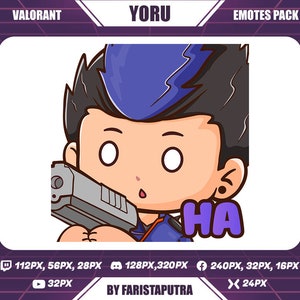 Yoru Valorant Chibi Twitch Emotes: Anime Discord Emoji (digital ...