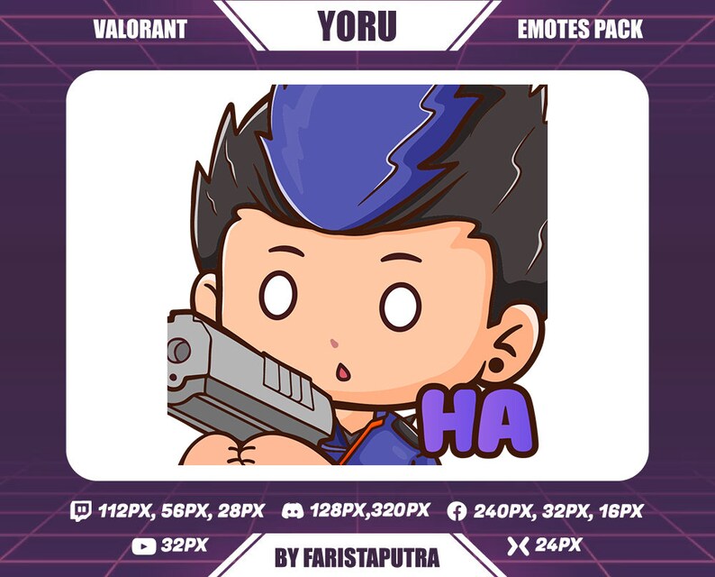 Yoru Valorant Chibi Twitch Emotes: Anime Discord Emoji (Digitaler ...